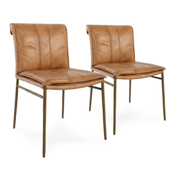 Classic Home Mayer Genuine Leather Dining Chair Adobe Set Of 2 | Perigold